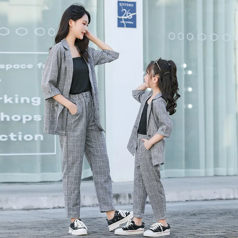 Family Matching Outfits Jackets Shorts 3pcs Suit 2022 Spring Mother ...