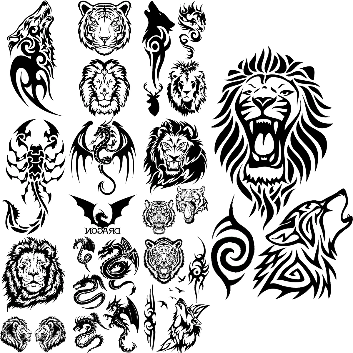 Tribal Animal Tattoo Designs Dragon
