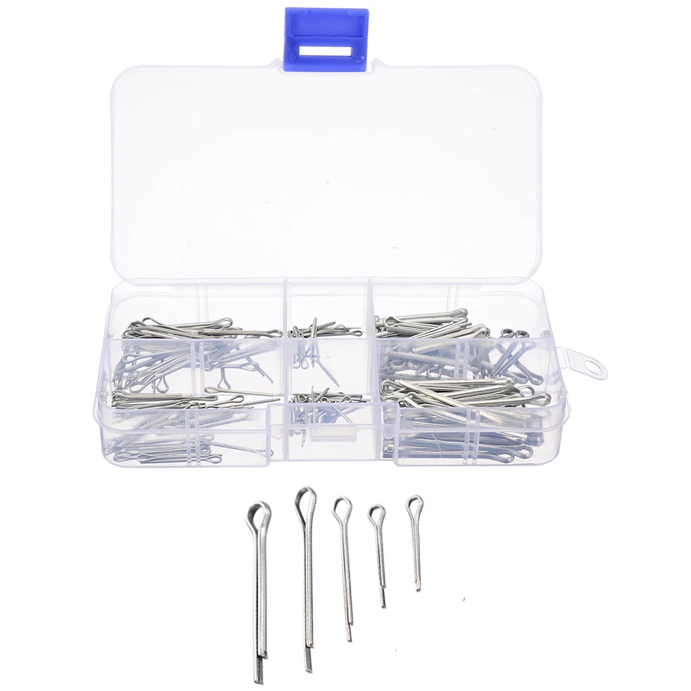 175PCS-Box-Sliver-Split-Pins-Cotter-Fixings-Assorted-Sizes-Zinc-Plated ...