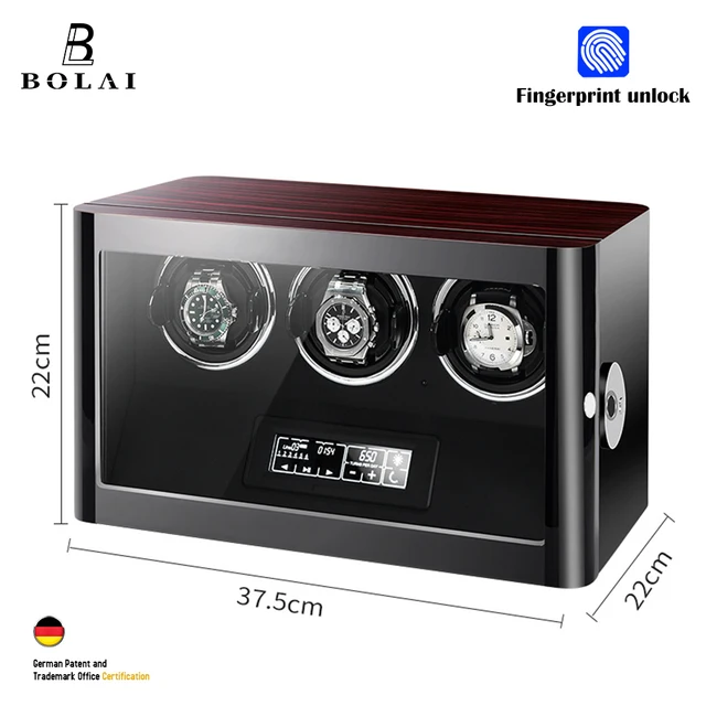 Fingerprint Unlock Watch Winder Luxury Brand Automatic Watch Box with ...