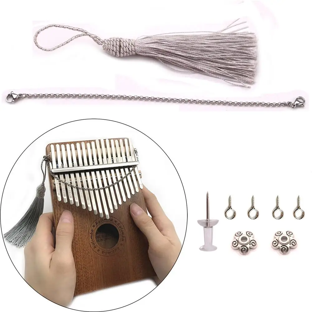 17-Key-Thumb-Piano-Tremolo-Chain-and-Decoration-Tassel-Improve-Sound ...