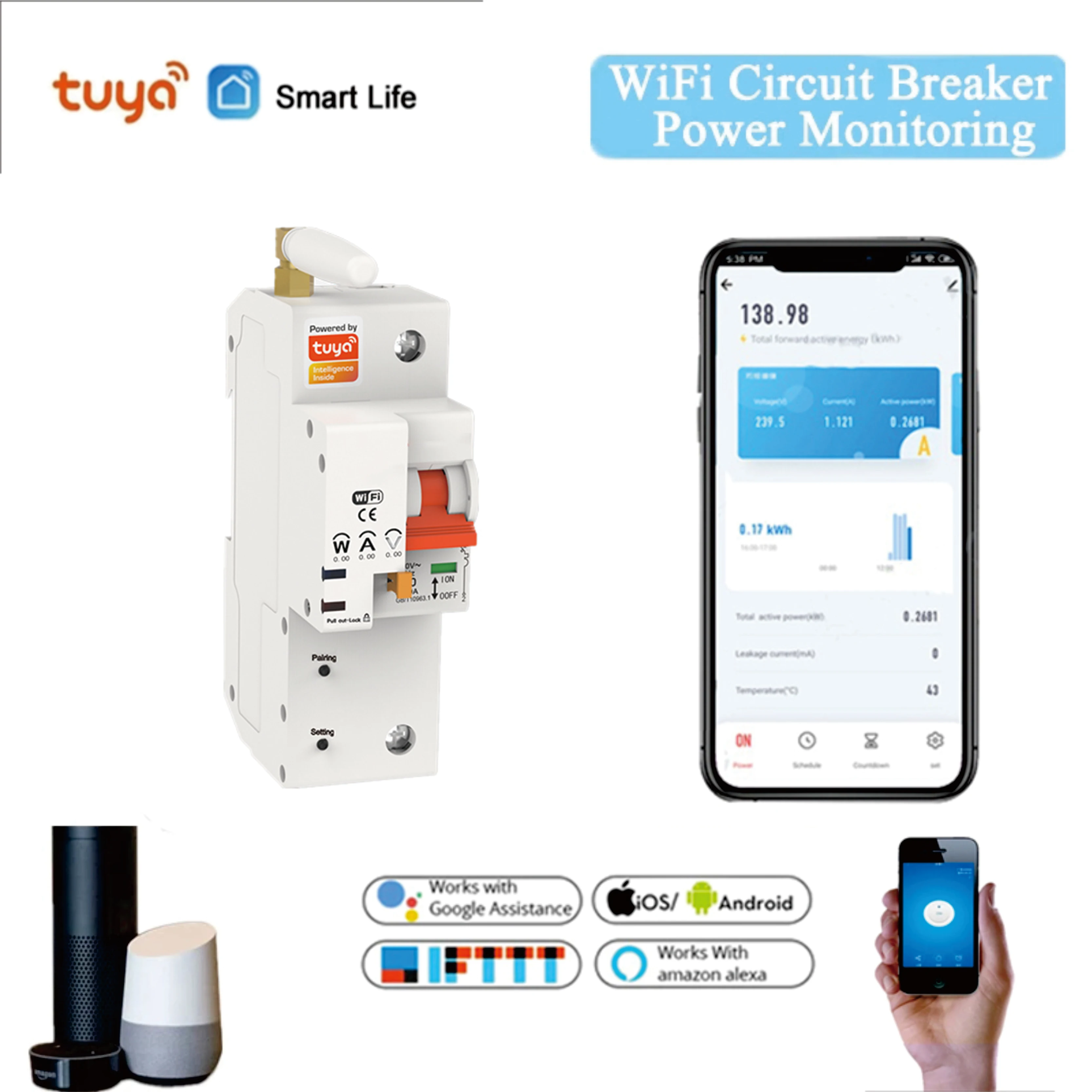 Tuya Smart Circuit Breaker 1p Wifi Switch Overload Short Circuit ...