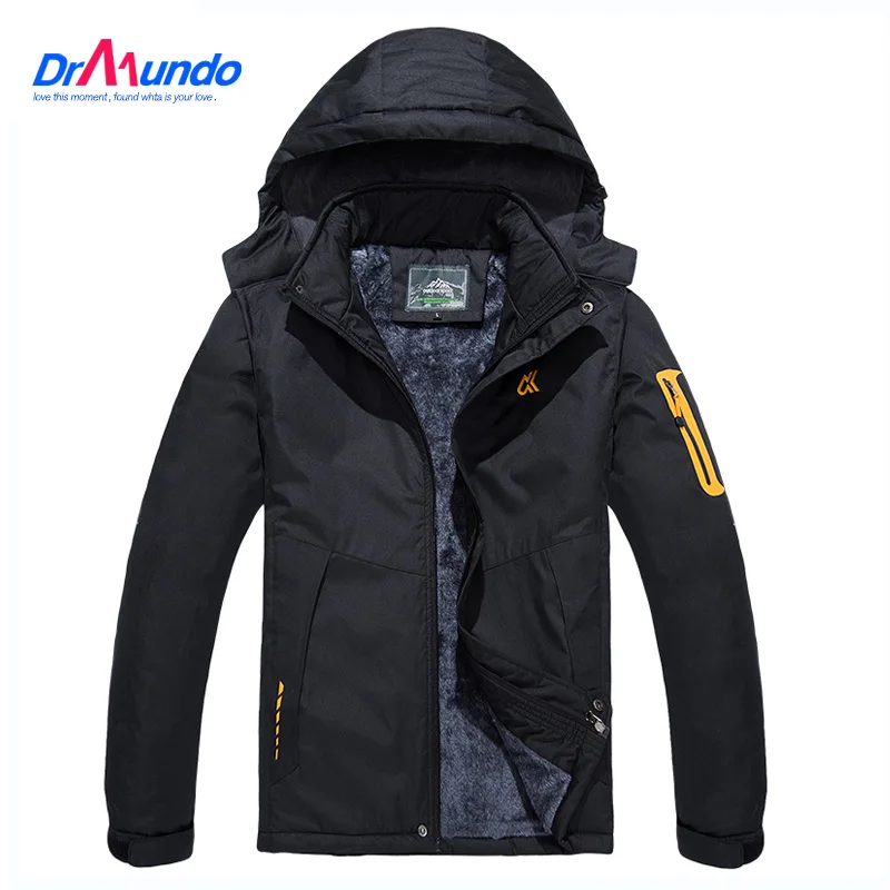 Ski Jacket Men Waterproof Fleece Hiking Jacket Thermal Coat For Outdoor ...