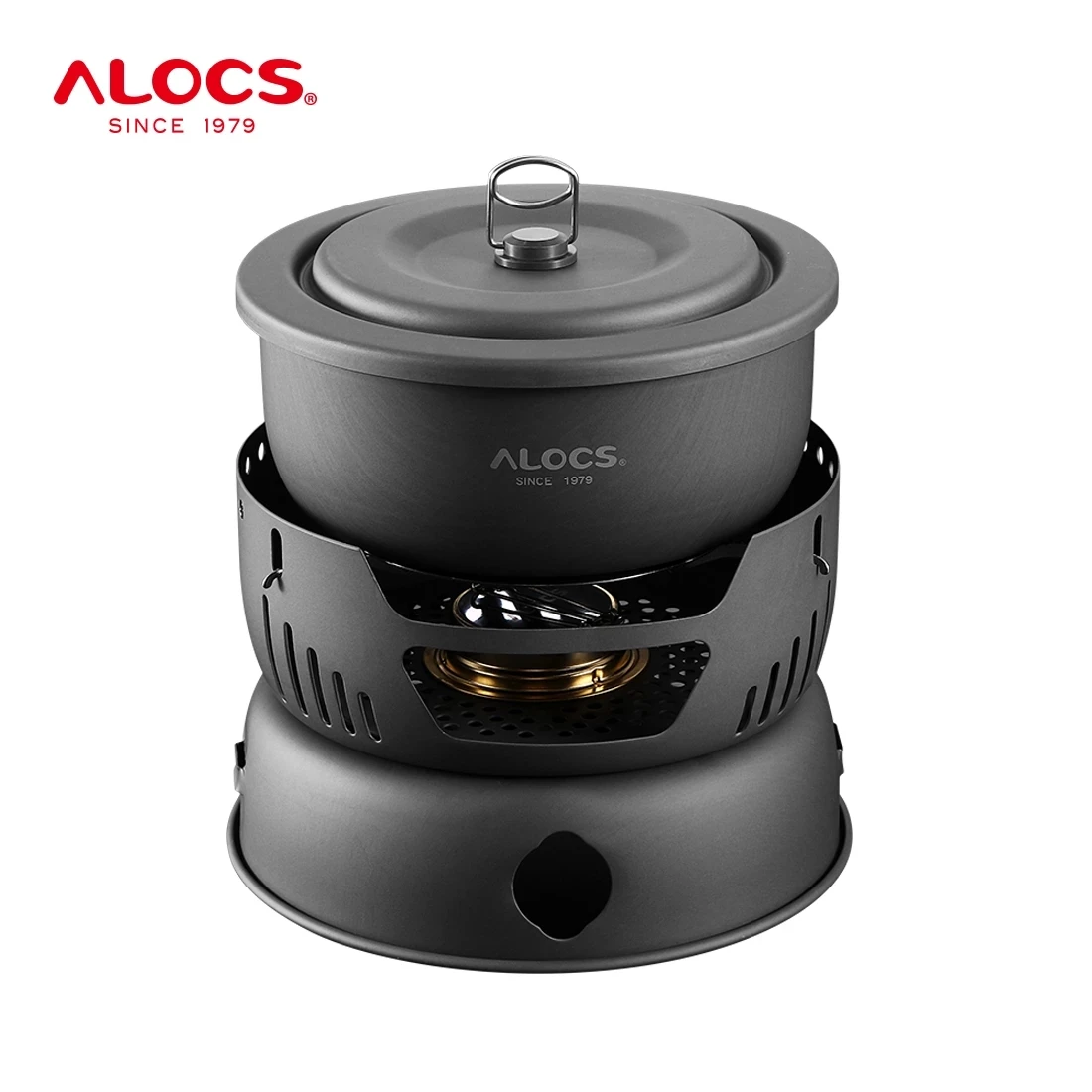 Alocs 2-4 Person Cooking Set 10 Pieces Camping Cookware Outdoor Hiking ...