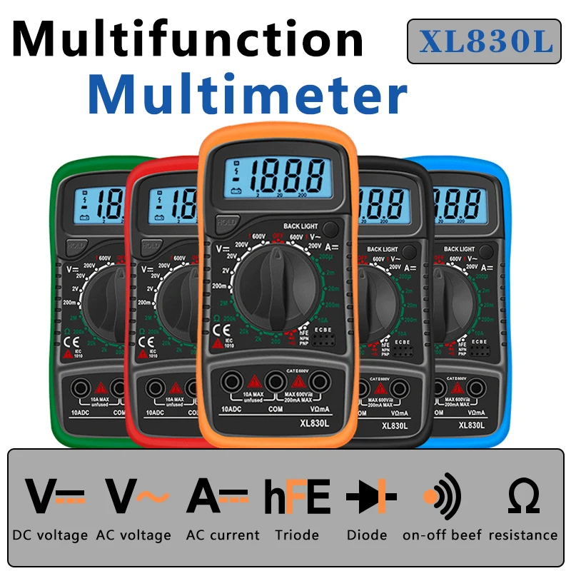 ELECTRICITE -MULTIMETRE, Green--Multimètre numérique Portable XL830L ...