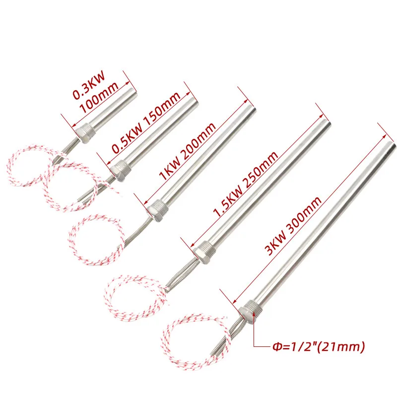 Stainless Steel Cartridge Heater 220v Heating Element with 1/2"(21mm ...
