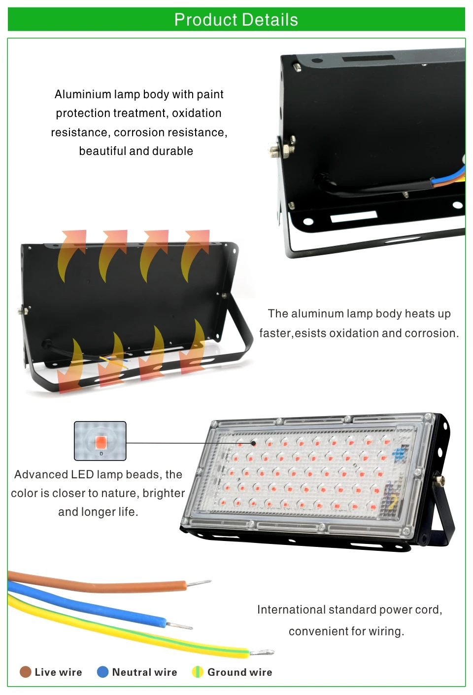 Projecteur LED Imperméable Conforme à la Norme IP65,Éclairage d ...