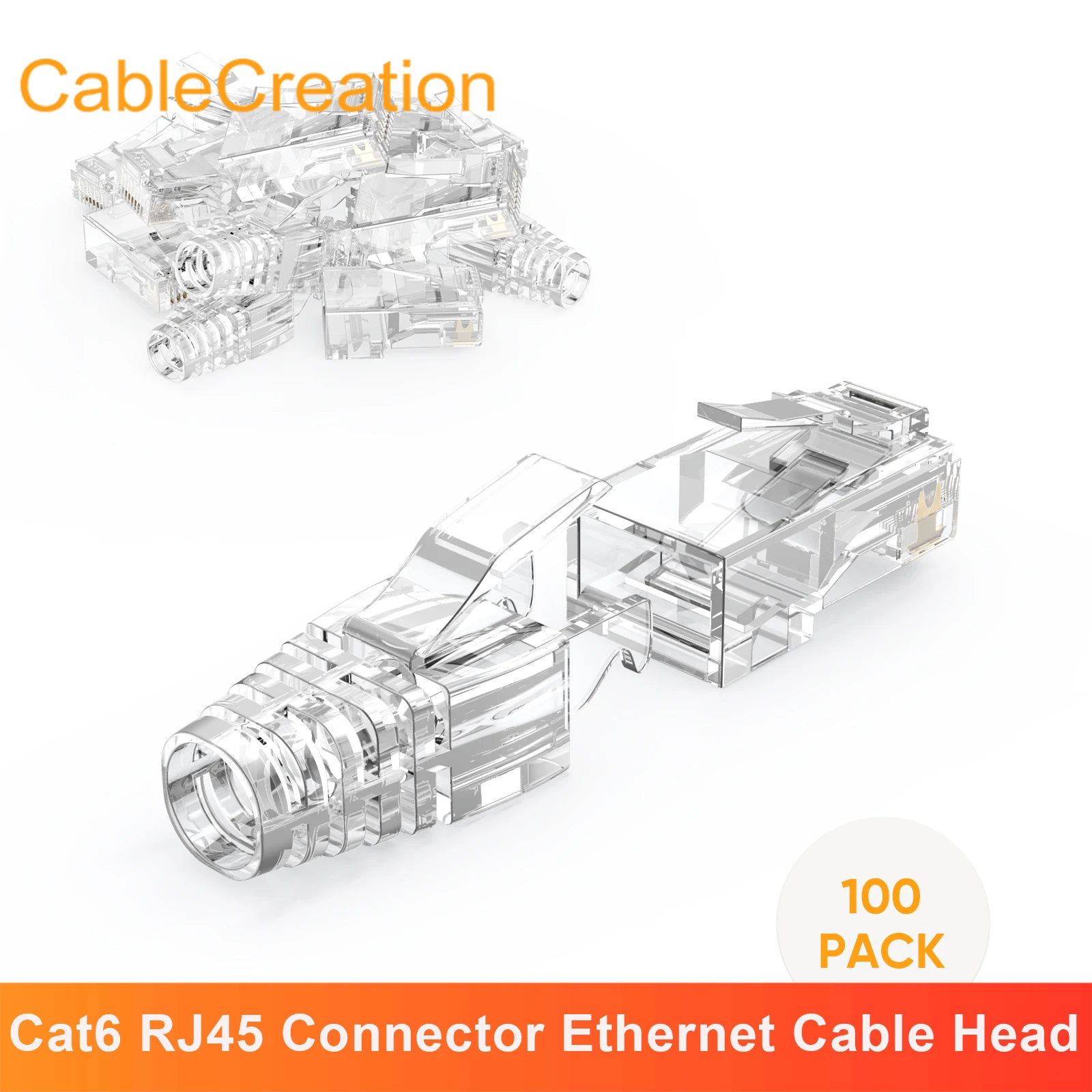 Cablecreation Cat6 RJ45 Connector 8P8C Modular Cat6 Ethernet Cable Head ...