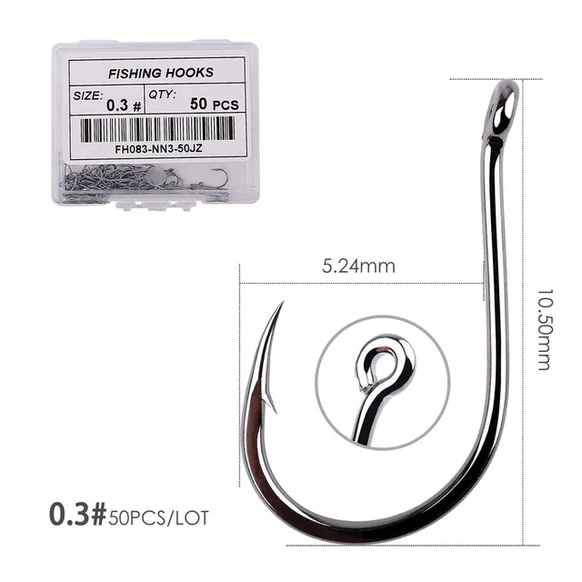 50/20pc Box High Carbon Chinu Fishing Hook Single Hook With Eye Carp ...