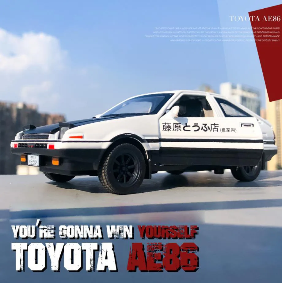 Hot 1:32 scale wheels Japan Racing anime Initial D Toyota AE86 TRUENO ...