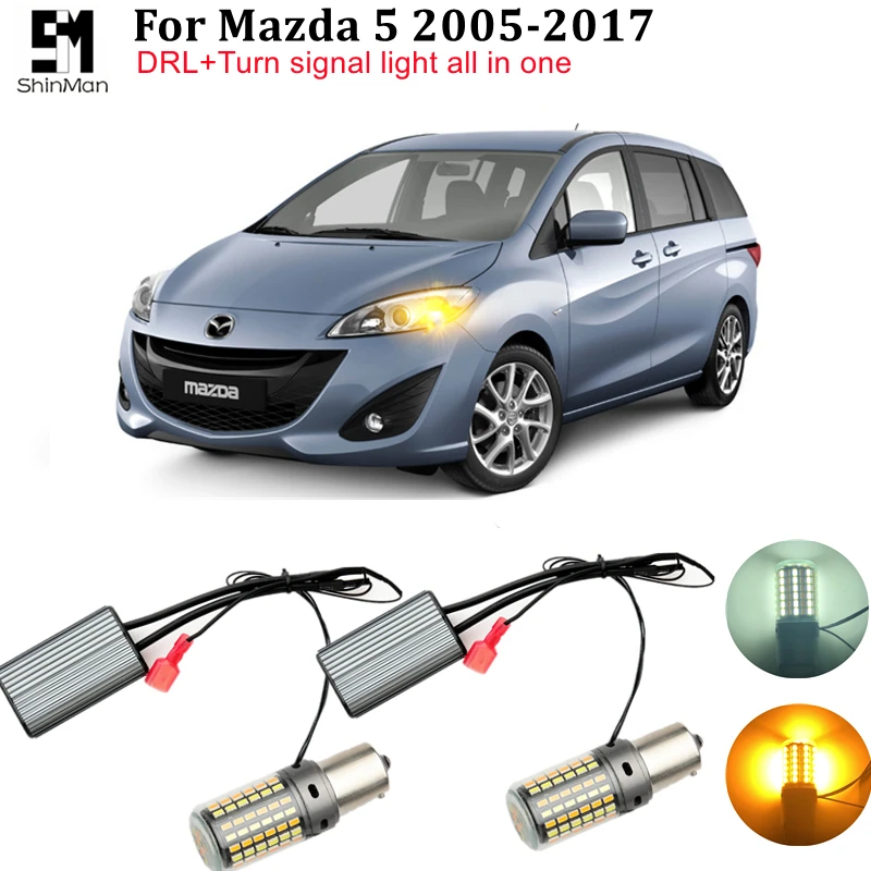 For-Mazda-5-CW-CR-2004-2017-Car-DRL-LED-Daytime-Running-Lights-Turn ...