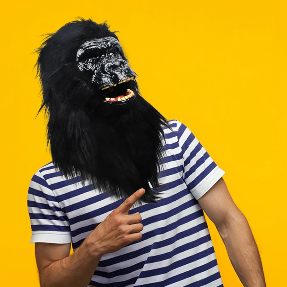 Halloween Chimpanzee Gorilla Head Cosplay Animal Mask - AllCosplay.com