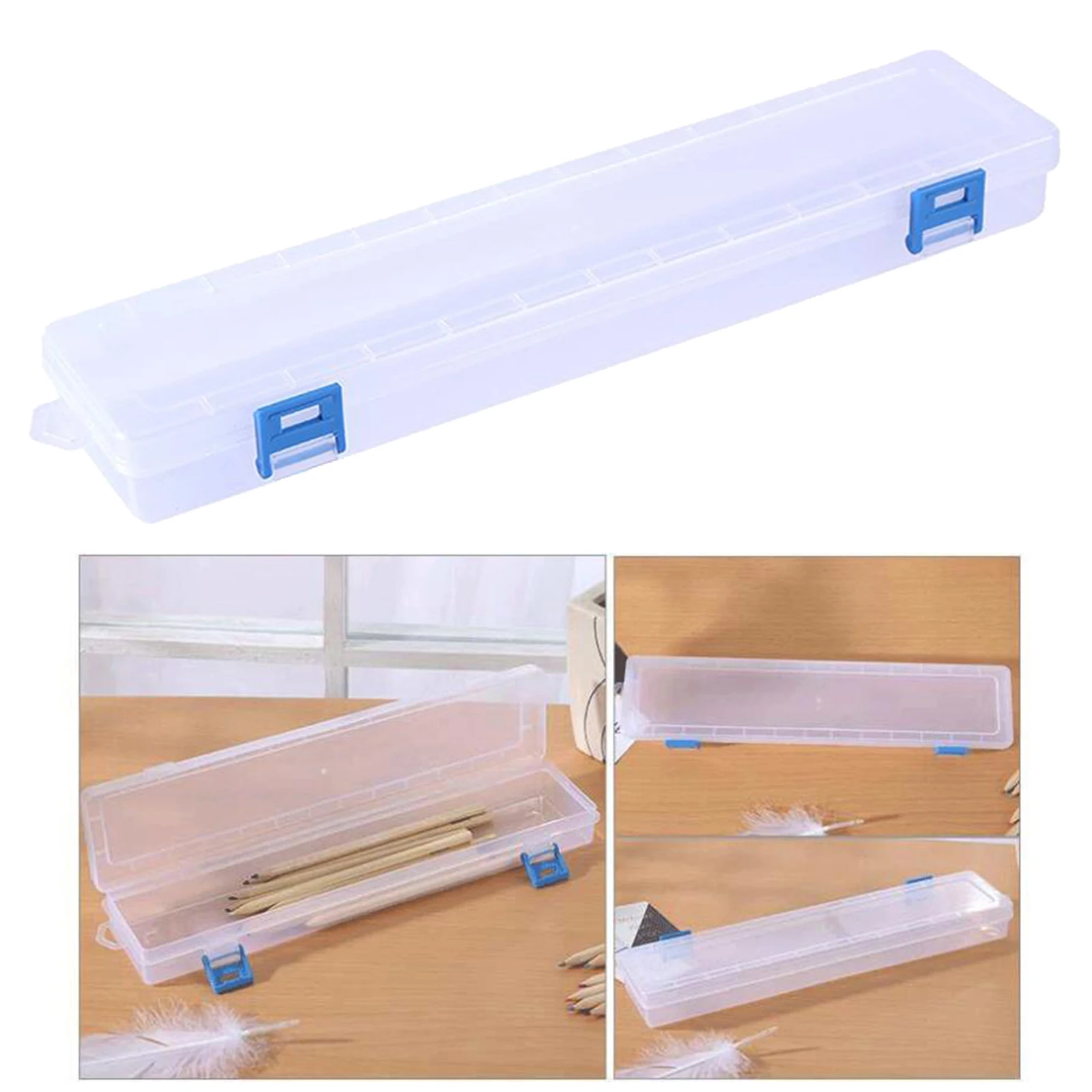 Clear-Plastic-Storage-Box-with-Lid-Paint-Brush-Container-Case-for ...