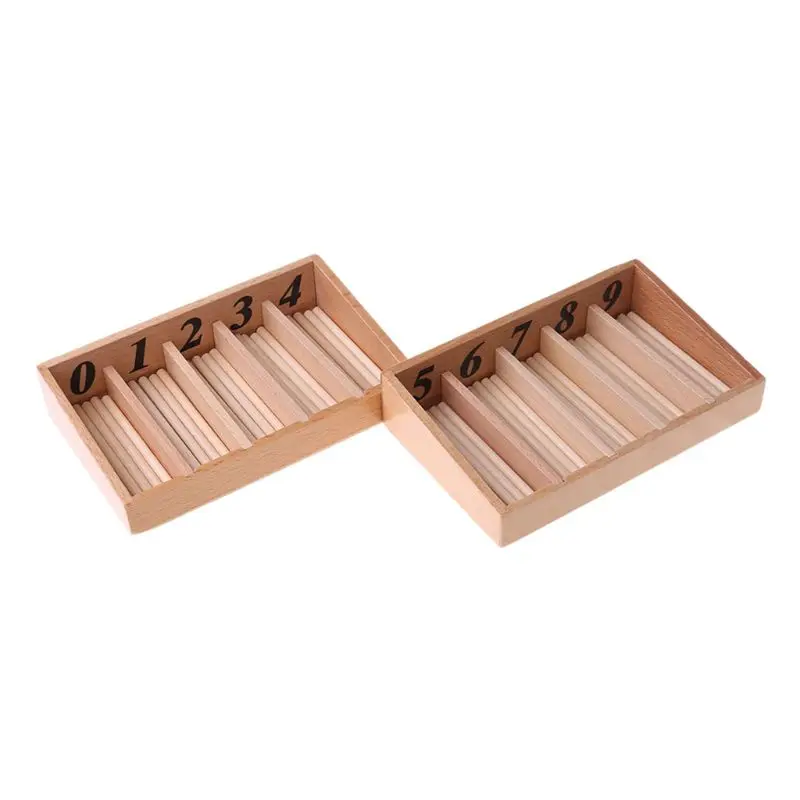 Montessori Wooden Spindle Box 45 Spindles Mathematics Counting ...