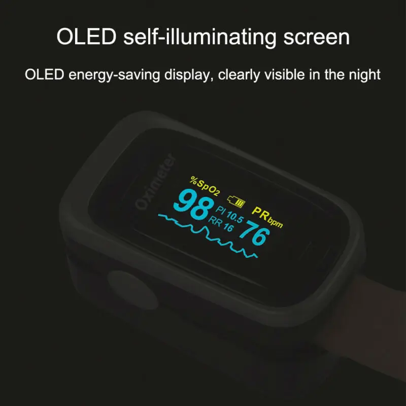 OLED SPO2 PR PI RR Finger Pulse Oximeter With Respiratory Frequency PI ...