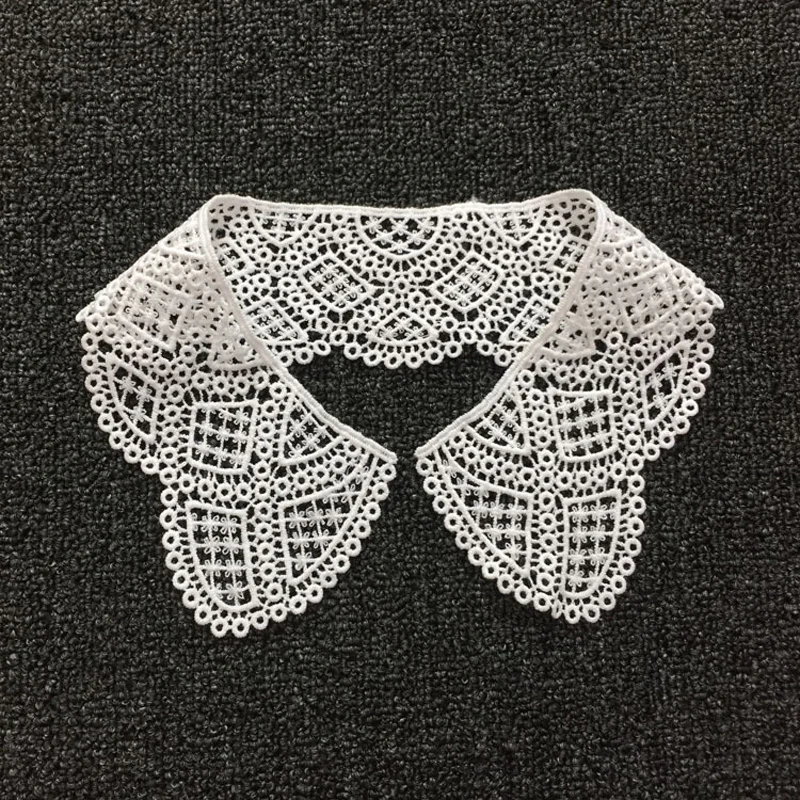 Tissu,Faux col blanc pour femme, faux chemisier détachable, demi ...