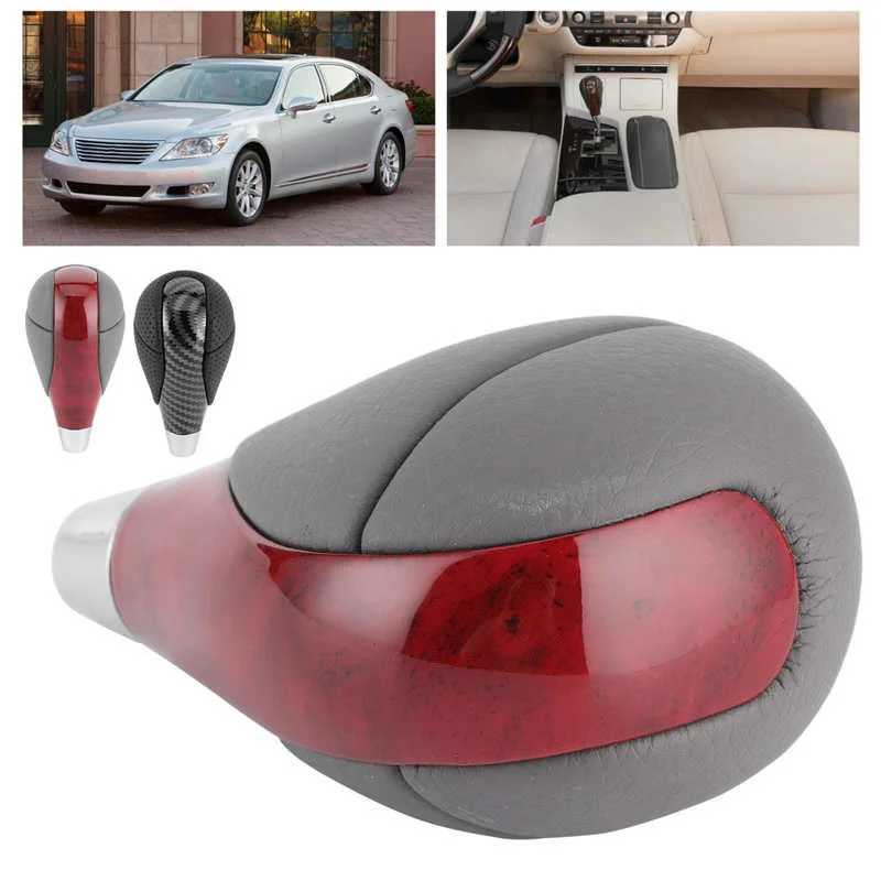 Artificial Leather Gear Shift Knob Ergonomic Shifter Replacement Fit ...