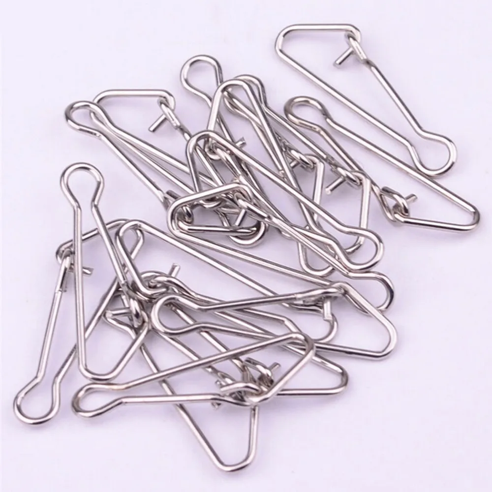 100PCS-7-Sizes-Stainless-Steel-Hooked-Snap-Fishing-Barrel-Swivel-Safety ...