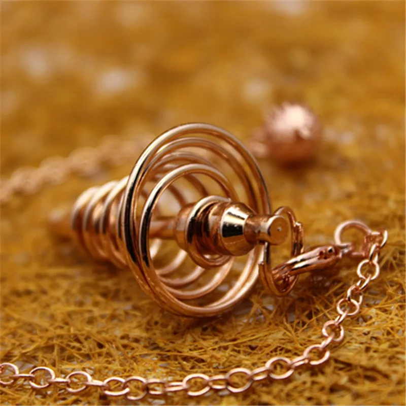Metal Pendulum Amulet Spiral Cone Antique Copper Gold Silver Pendant ...