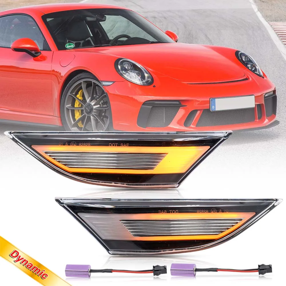 Squential Led Side Marker Indicator Blink Turn Signal Light For Porsche ...