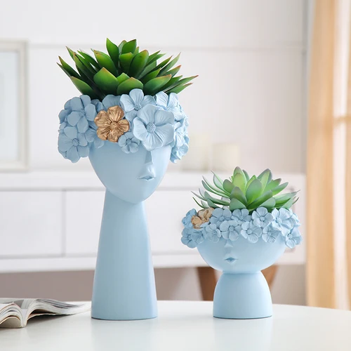 Скандинавские креативные Смолы Цветочная композиция для вазы человеческая голова современные