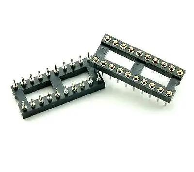 10 Buah 20Pin DIP SIP Soket IC Bulat Adaptor Solder Tipe Berlapis Emas ...