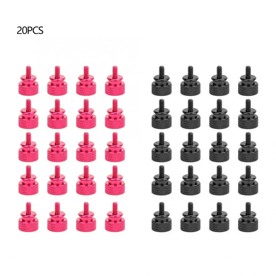 20pcs 6#-32 Teeth Hand Tighten Screw Aluminum Alloy Cylinder Cup Head ...