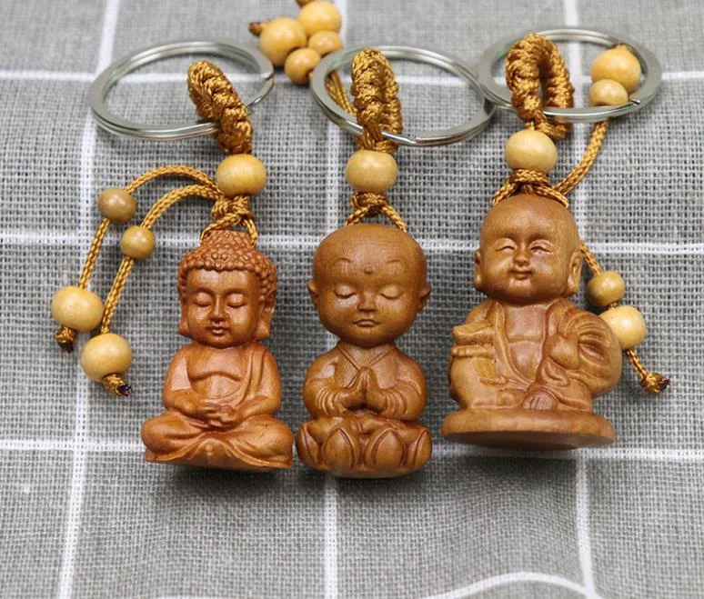 Hot-Selling-Peach-Wood-Carved-Shakyamuni-Buddha-Keychain-Pendant-Wooden ...
