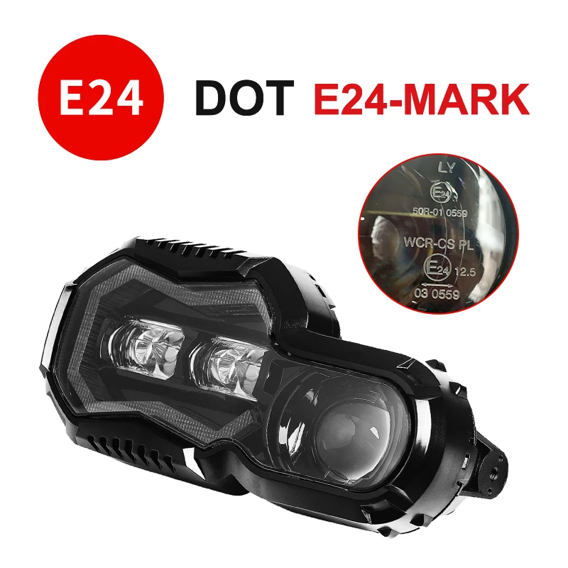 DOT Emark E24 이중 인증 LED 헤드 라이트, BMW F650GS F700GS F800GS F 800 GS 어드벤처 ...