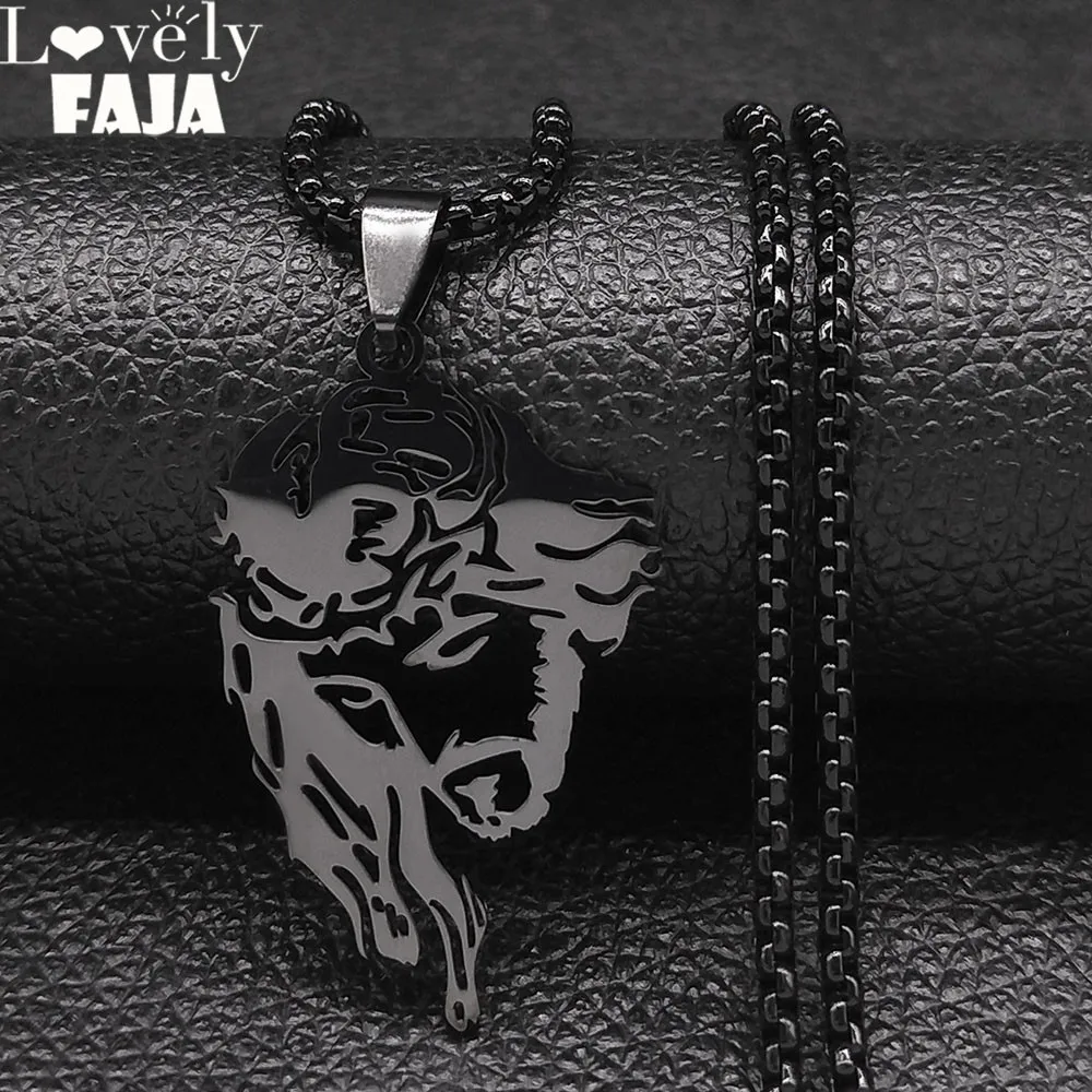 Catholicism Jesus Stainless Steel Chain Necklace Women/men Black Color ...