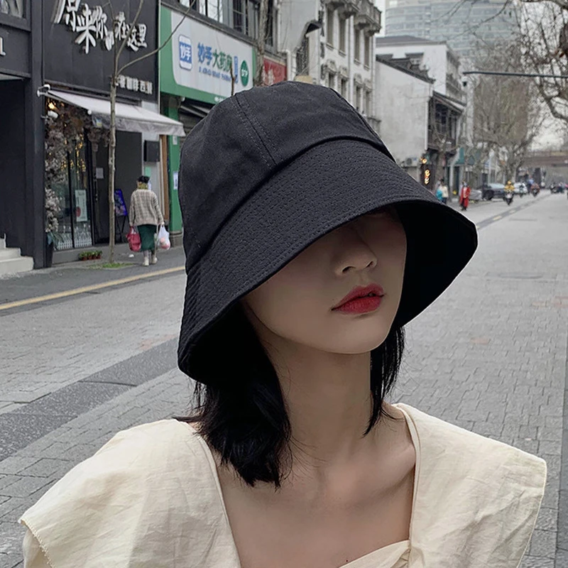 Unisex-Bucket-Hat-Women-Summer-Casual-Street-Sun-Hat-Korean-Visor-Beach ...