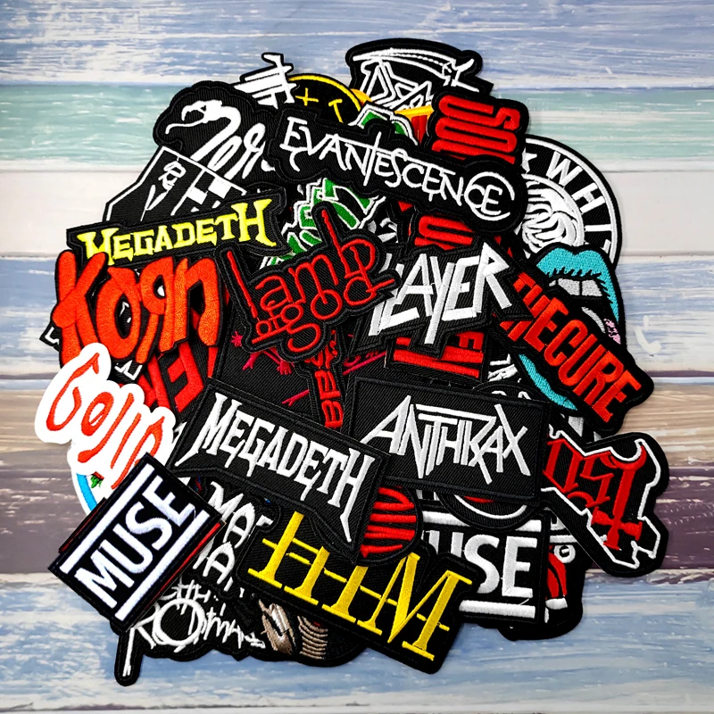 Band Rock Parche Music Patches Iron-on Badges Stripes Embroidered ...