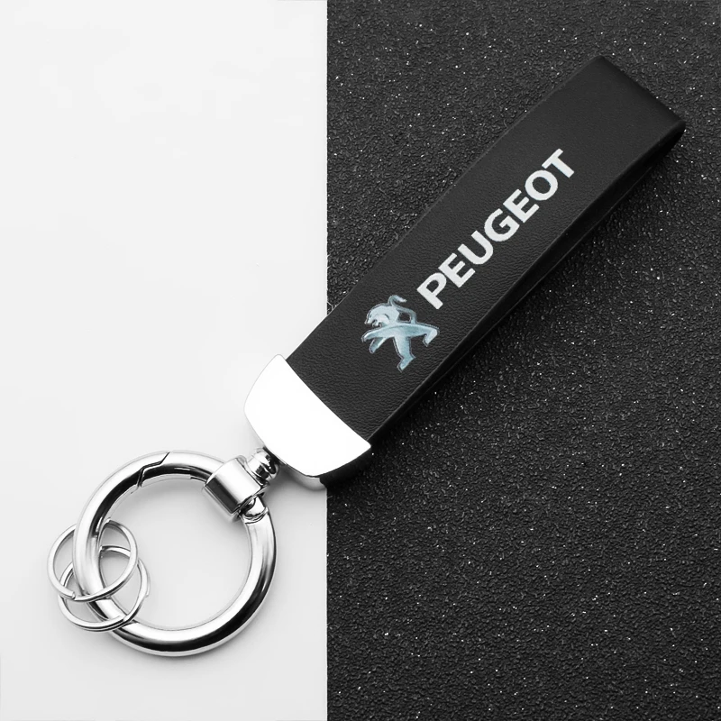 3D Metal Leather Auto Styling Car Keychain Key Chain Key Rings for ...
