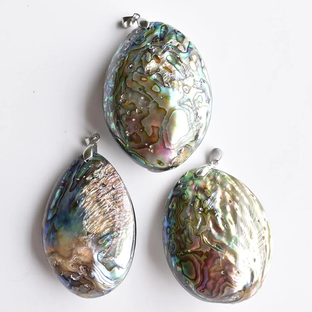 Vintage-Colorful-Double-sided-Abalone-Shell-Pendants-Charms-60-39mm ...