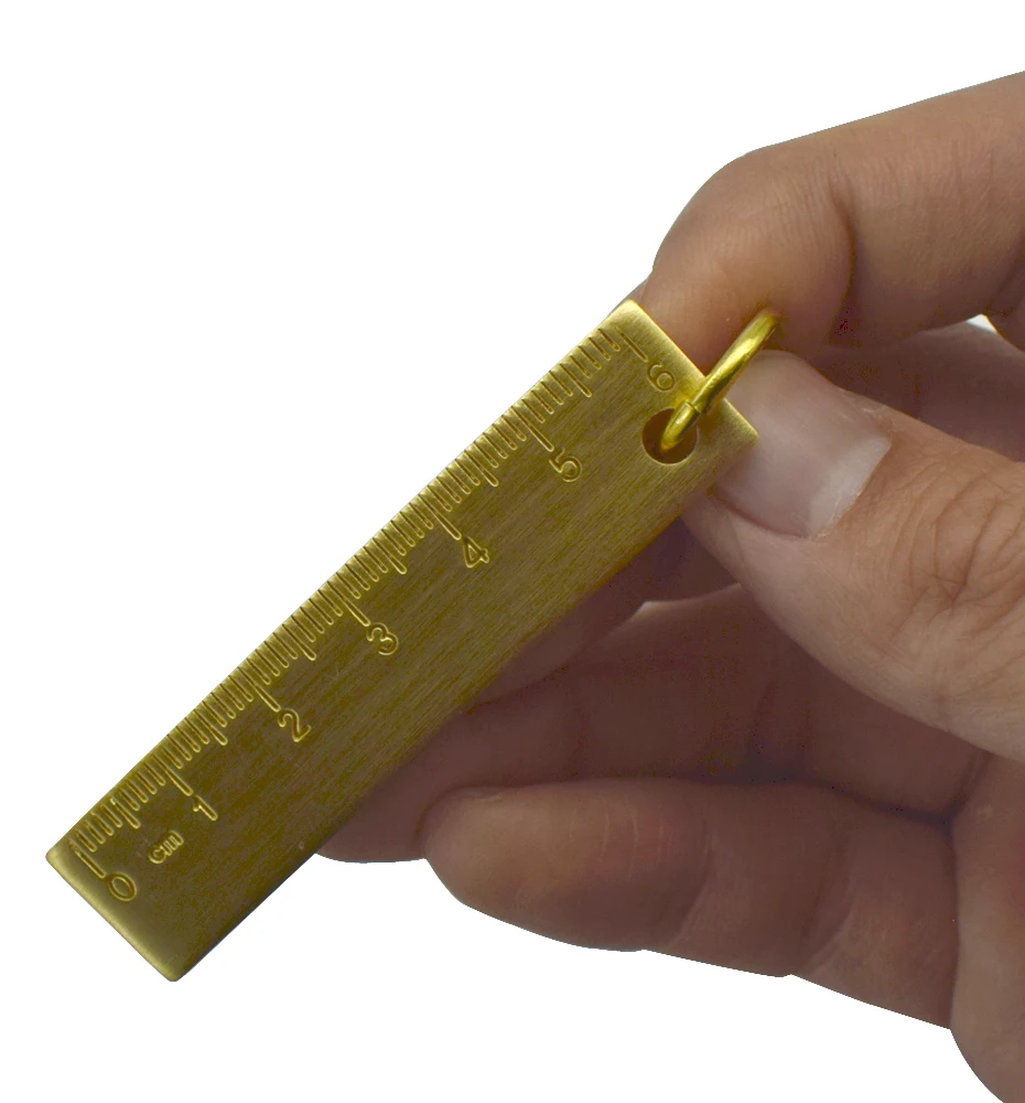 Regle - equerre,Mini règle en laiton jaune Portable avec suspendre ...