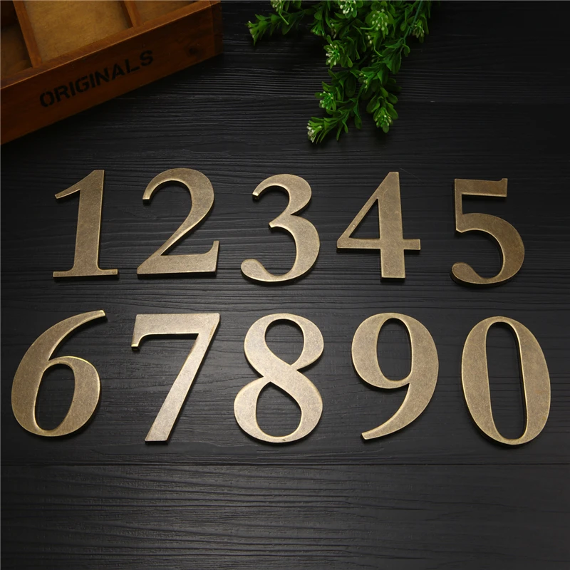 3D Metal Digits Number Plate Plaque Sign Sticker With Self-adhesive ...