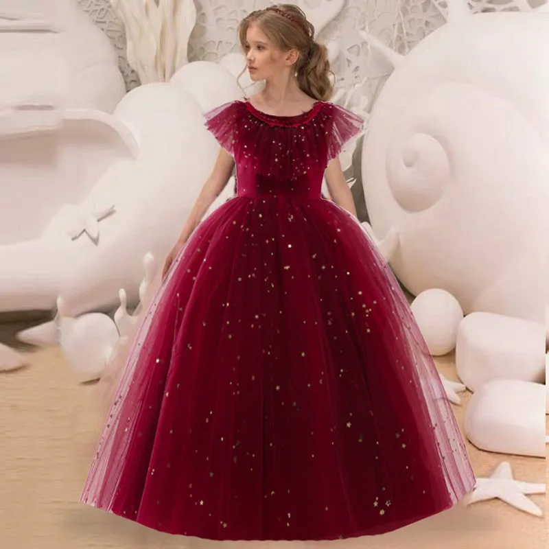 Formal Kids Evening Long Dresses For Girls Piano Performance Princess ...