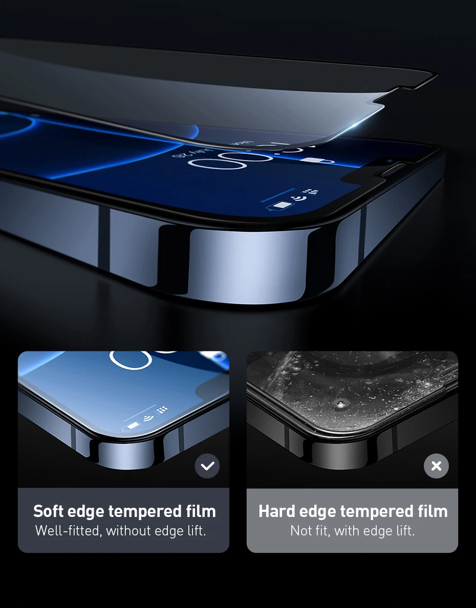 Baseus Soft Edge Explosion-Proof Tempered Glass Film for iPhone 13 ...