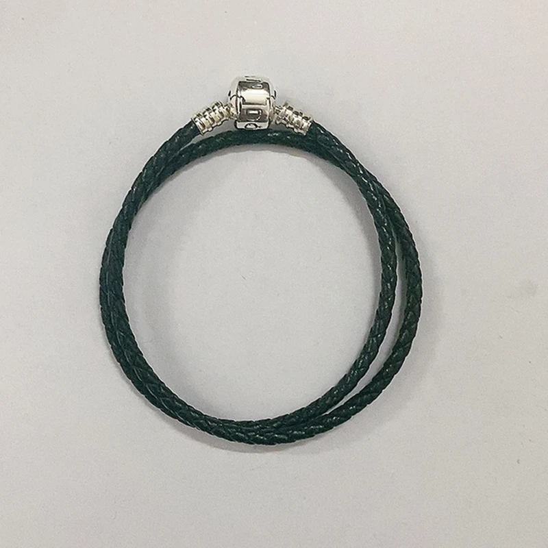 925 Nova Corda De Couro Puro Pulseira Original Adequado Para Pandora ...