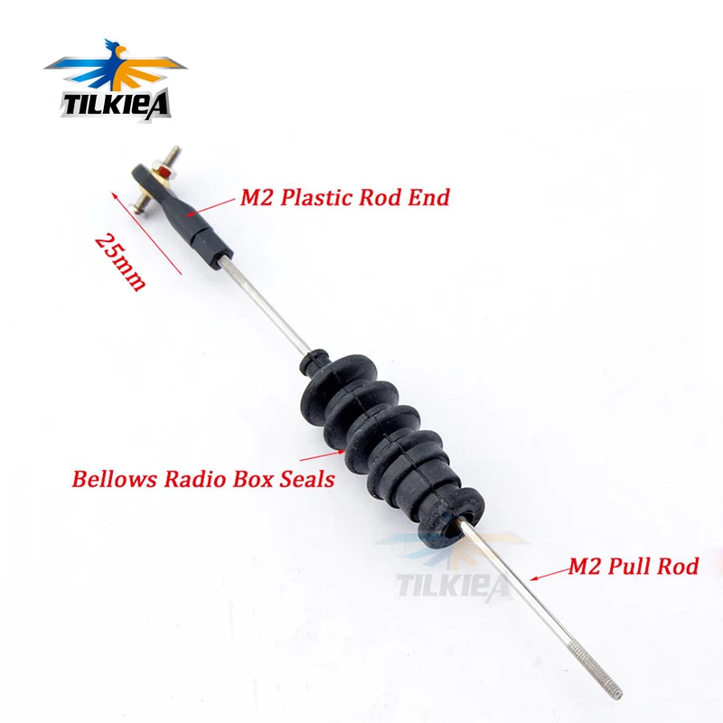 1pcs RC Model Boat Push Rod Kit Include M2 Rod End +Rubber Bellows ...