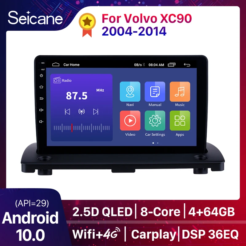 Seicane Android 10.0 2gb Ram Car Multimedia Player Gps For Volvo Xc90 2004 2005-2014 Car Radio ...
