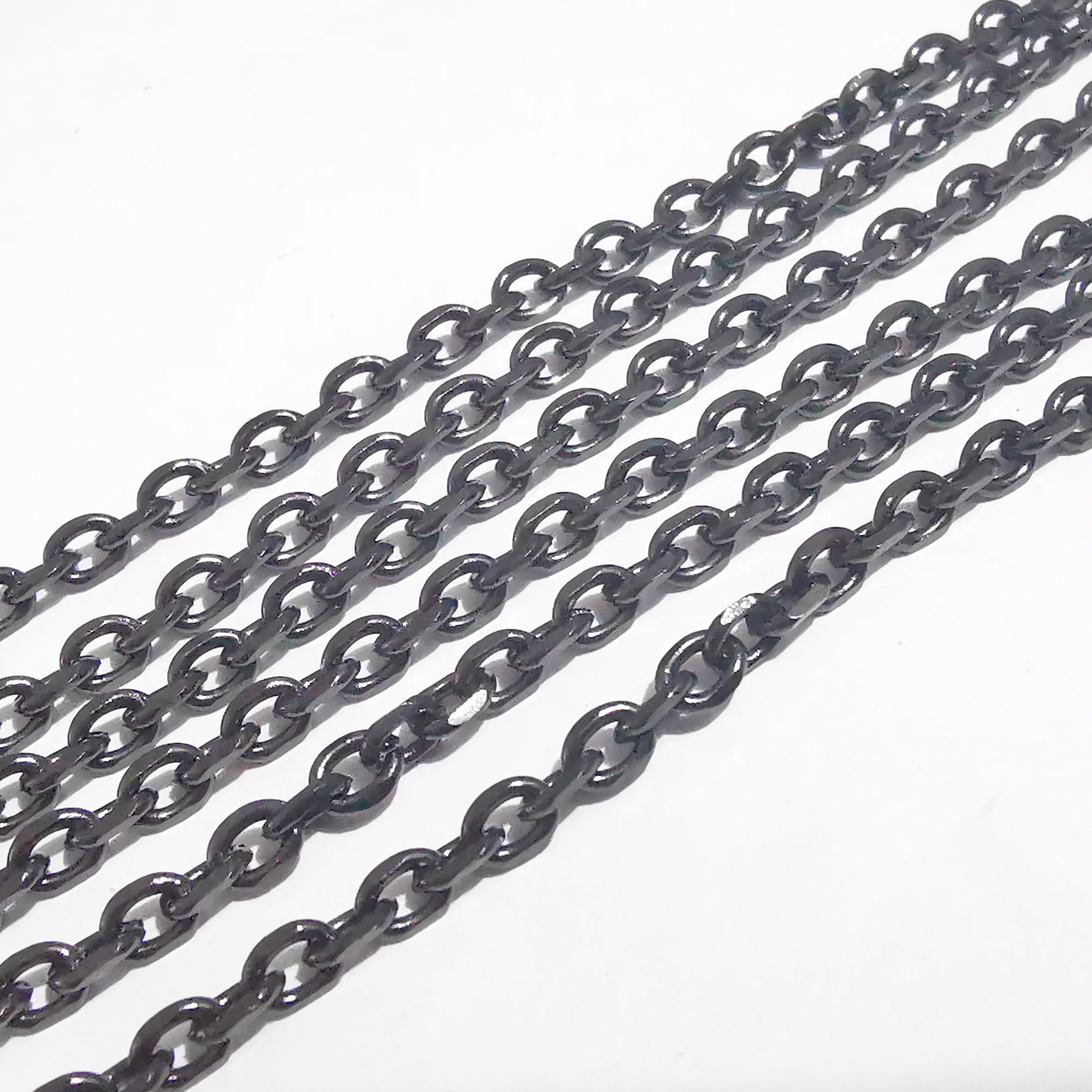 3meter-lot-black-3MM-stainless-steel-chain-Oval-Link-chain-jewelry ...