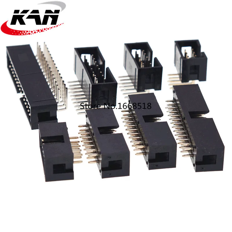 10PCS DC3 6P/8P/10P/14P/16P/20P/30P/34P/40P 2.54mm Socket Header Connector ISP Male Double ...