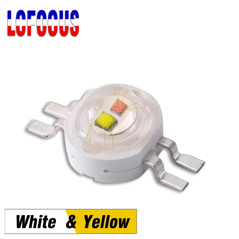 2*3W White + Yellow Double Color LED Chip Bicolor COB SMD Diode For DIY ...