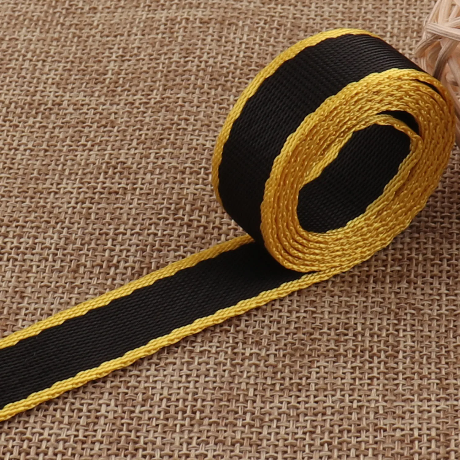 15mm Nylon Webbing by the Yard Purse Straps Yellow Black Webbing Purse ...