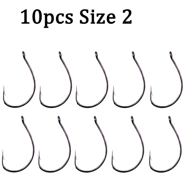 10pcs/lot Fishing Wacky Rig Hooks #2 #1 #1/0 Drop Shot Hook Crank Worm ...