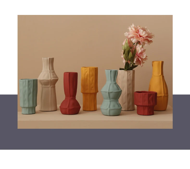 VASE,Morandi-G--Vase'art Morandi nordique simple, décoration de villa ...