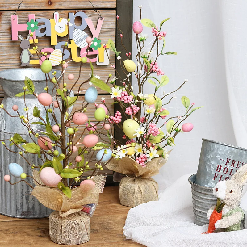 18 Inch Easter Egg Tree Tabletop Decor with Delicate Ornaments - Gifts ...