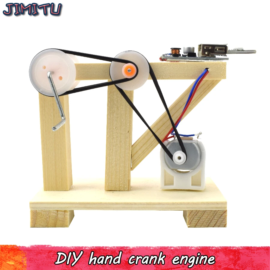 Hand Generator Model Kits Toys DIY Wooden Manual Dynamo Science ...