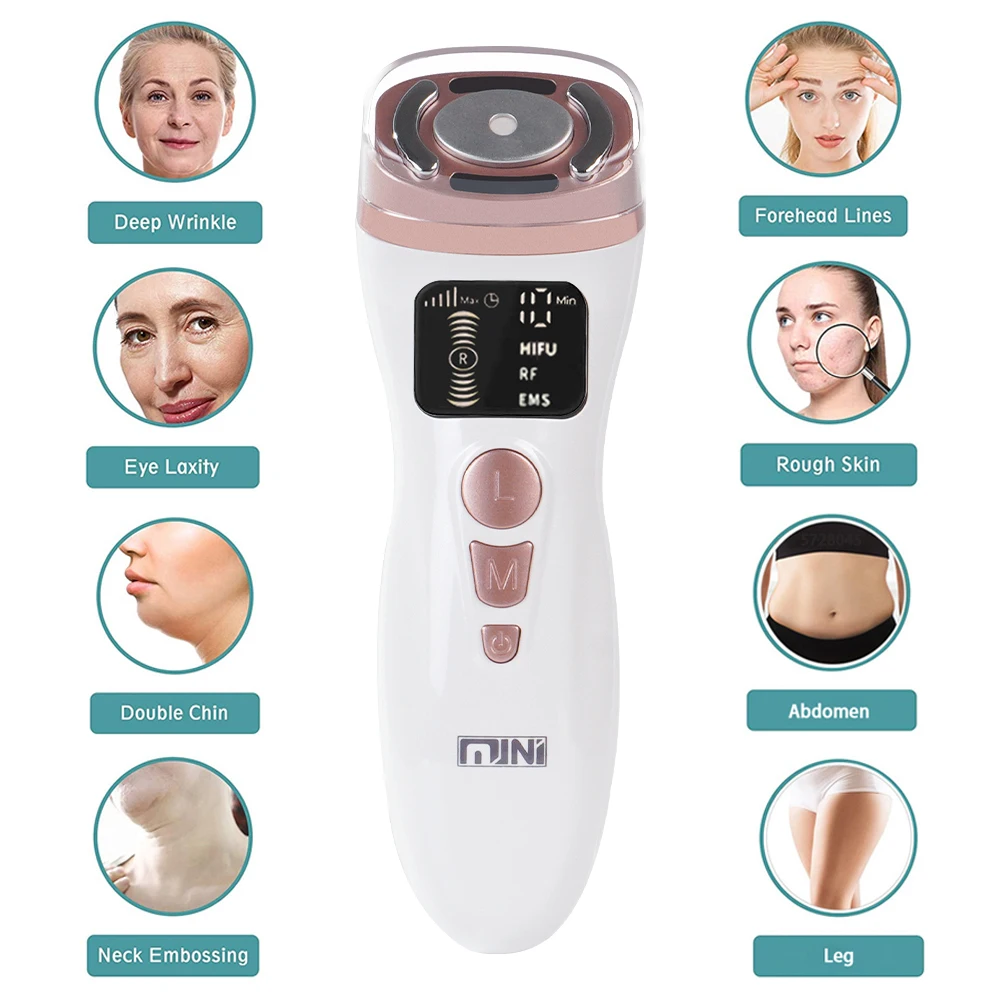 Mini Hifu EMS Microcurrent Machine RF Radio Frequency Massager Face Lifting Anti-Wrinkle ...